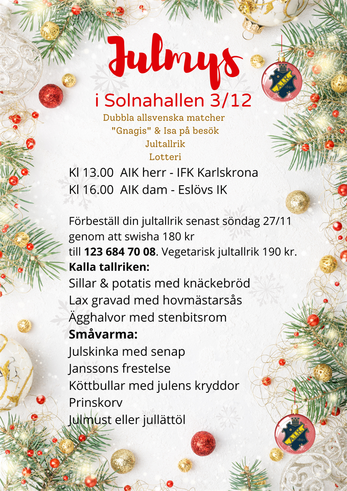 Dags för årets första julmys | AIK Handboll