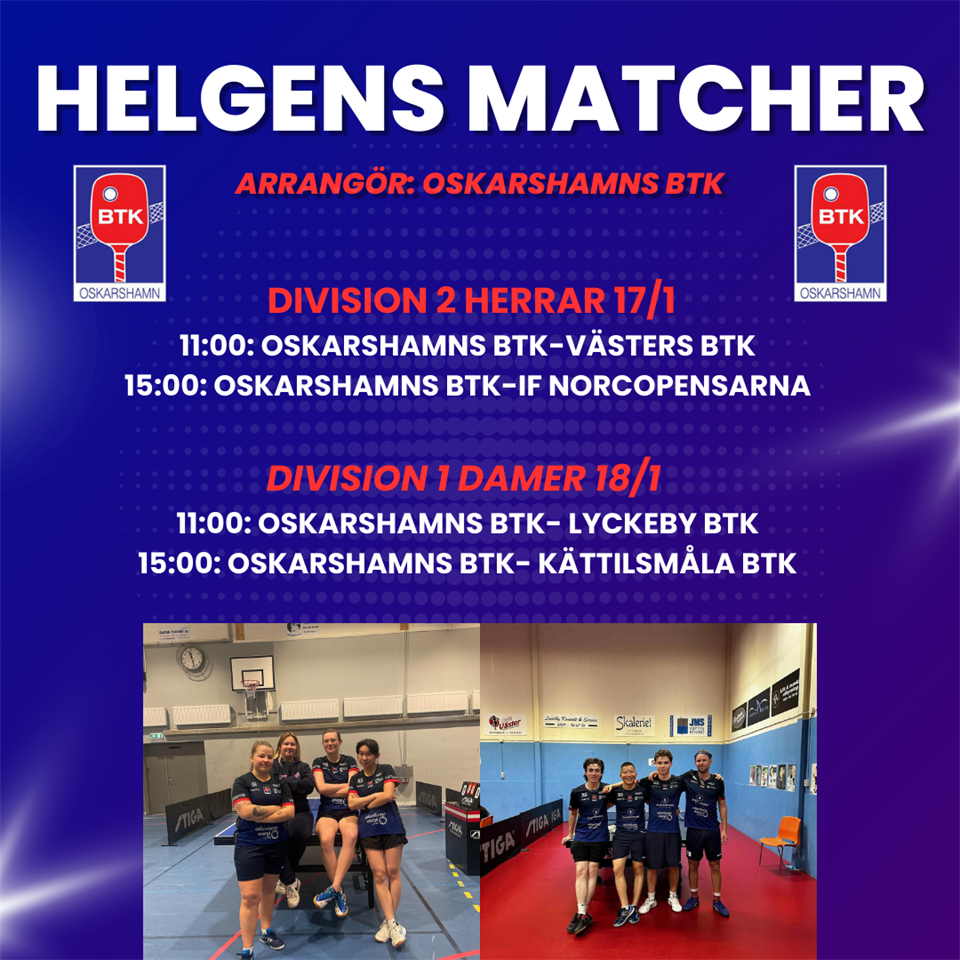 HELGENS MATCHER | Oskarshamns BTK