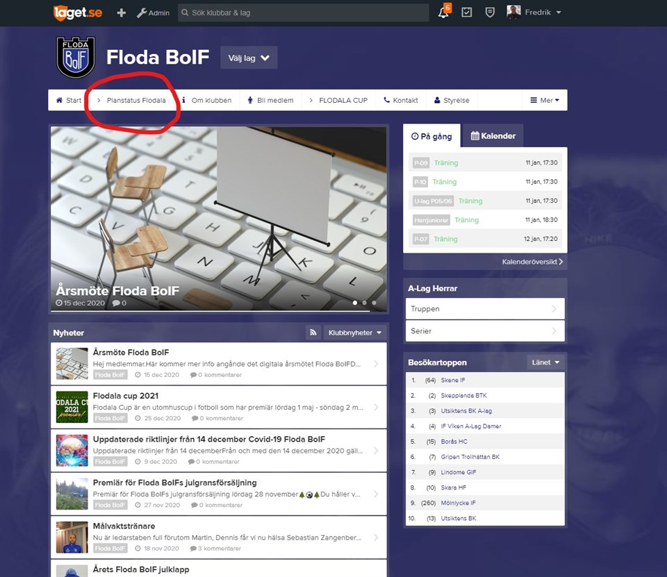 Tips info Flodala IP | Ledare Floda BoIF | laget.se